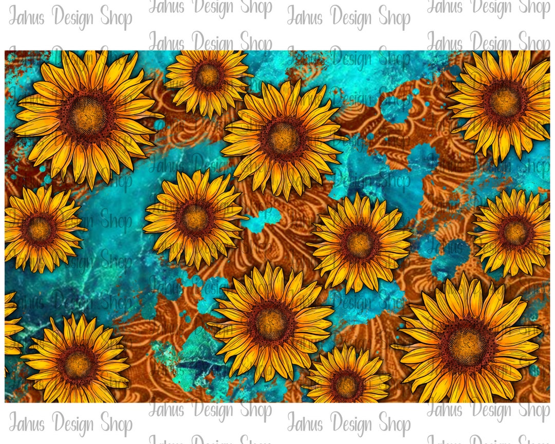 Western Sunflower Background PNG Sublimation Design, Western PNG ...