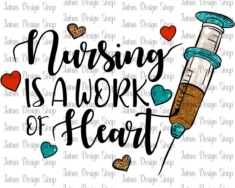 Nursing is A Work of Heart PNG Glitter Syringe PNG Nurse - Etsy