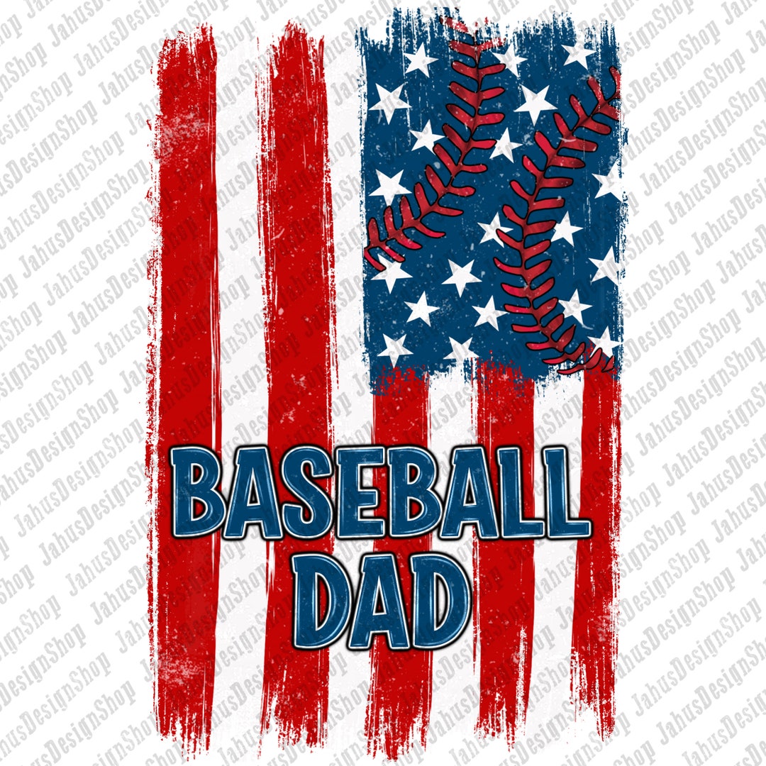 Baseball Dad American Flag Png Sublimation Design Download, Baseball ...