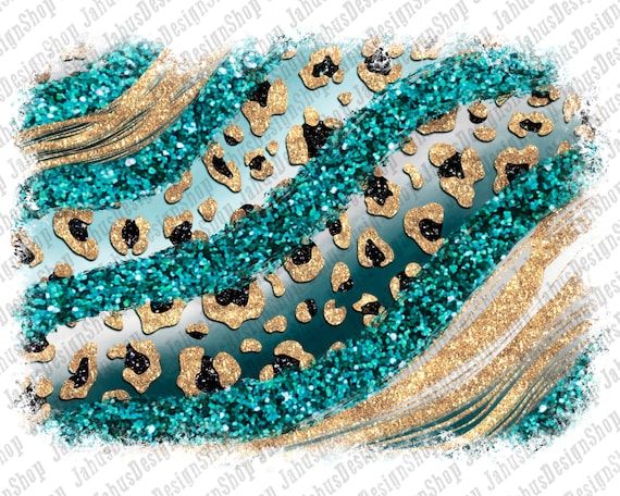 Turquoise And Gold Sparkle Background