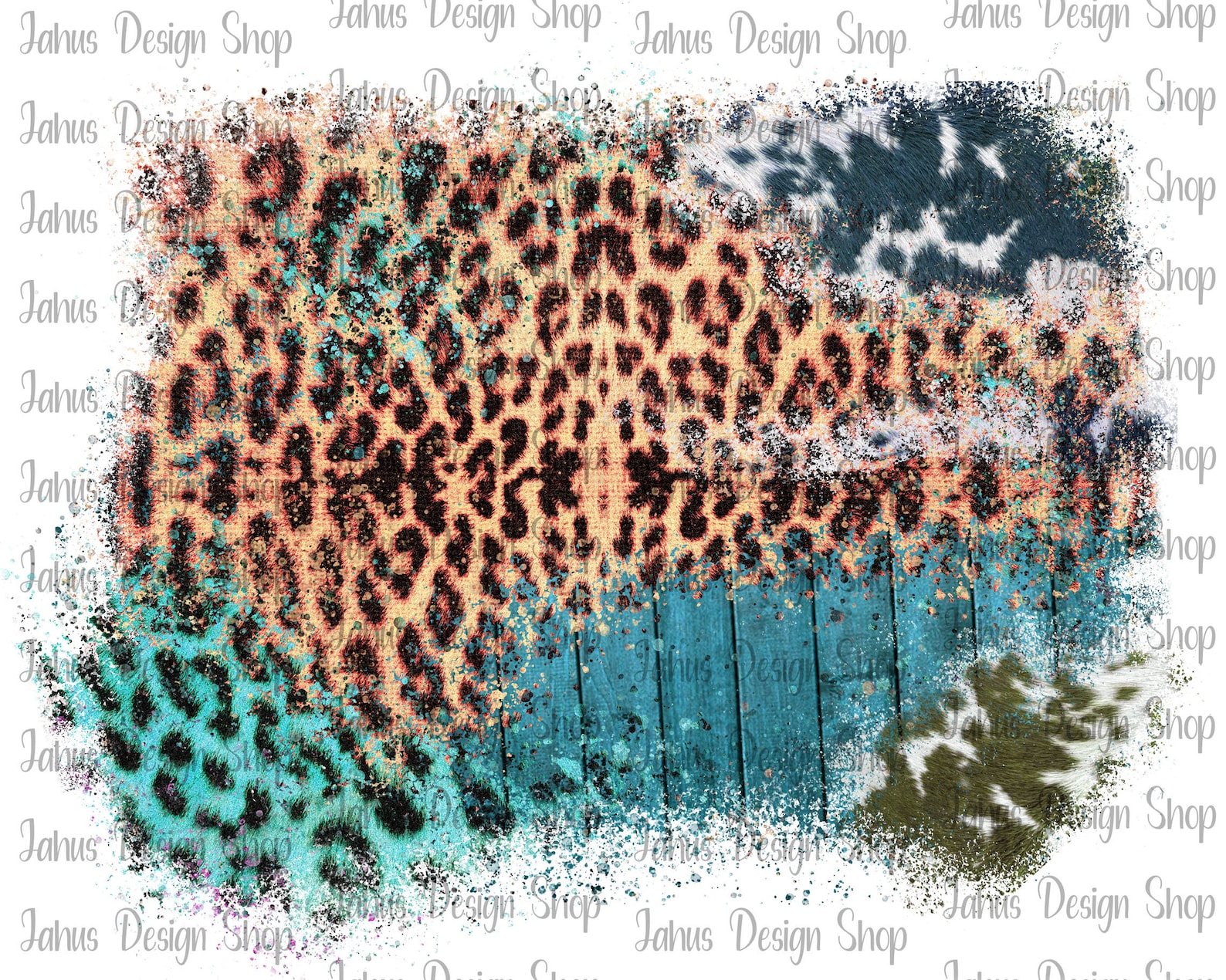 Western Background PNG Western Frame PNG Leopard Pattern - Etsy