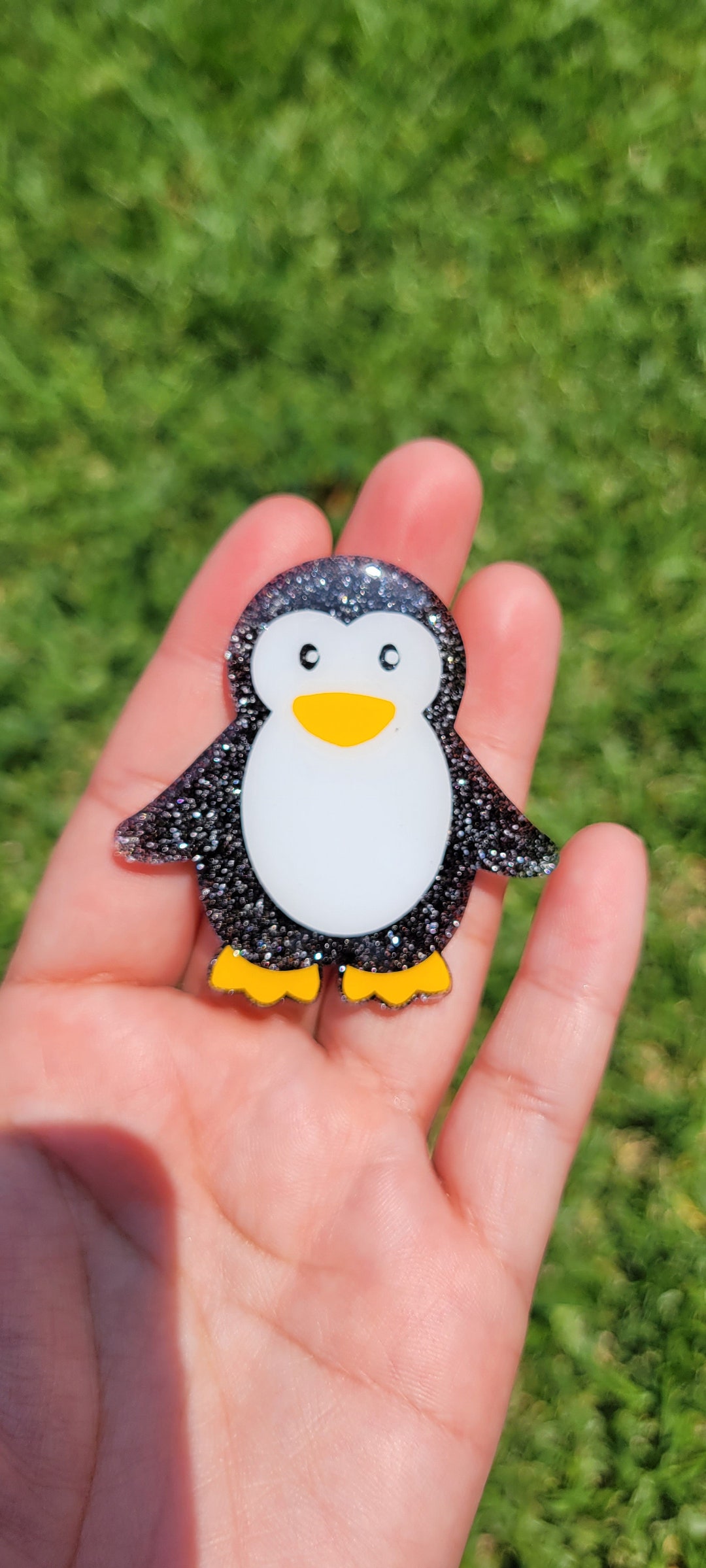 Penguin Badge Reel, Cute Glitter Badge Reel, Badge Reel for Nurses ...