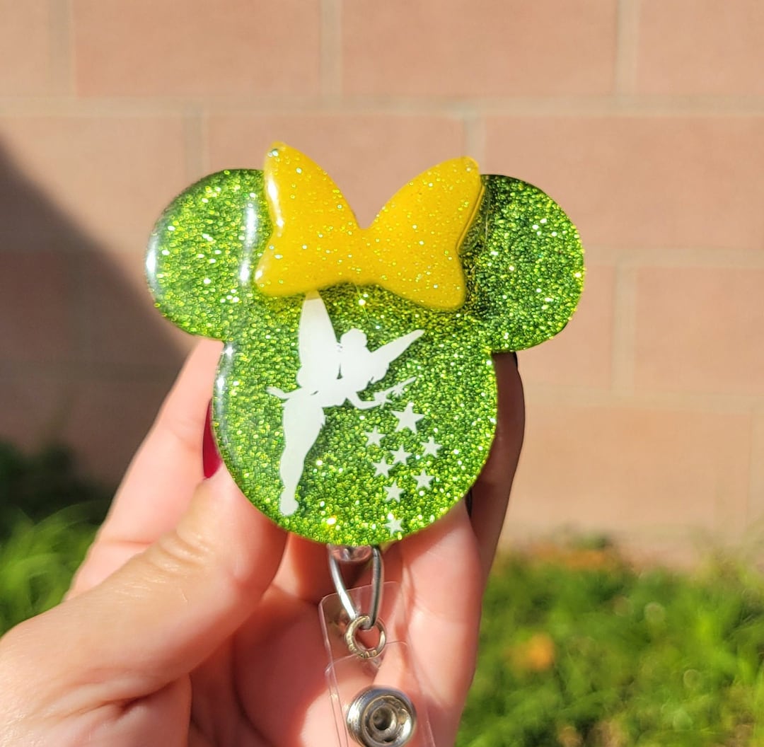 Tinkerbell Mouse Head , Mouse Head Badge Reel, Retractable Badge Reel ...