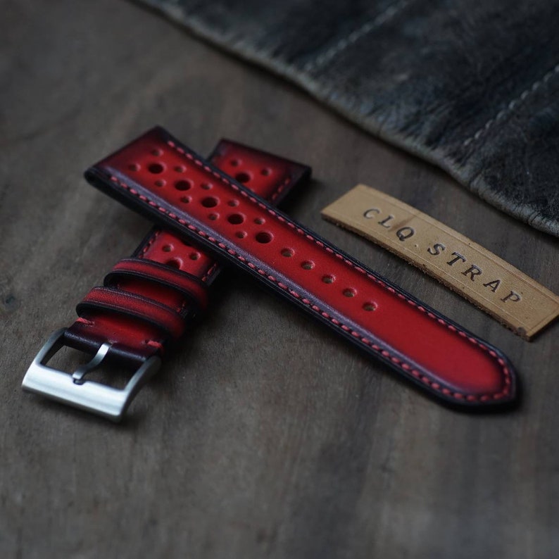 Handmade Rally Watch Band, Bespoke Patina Watch Strap, 20mm 22mm 24mm ...