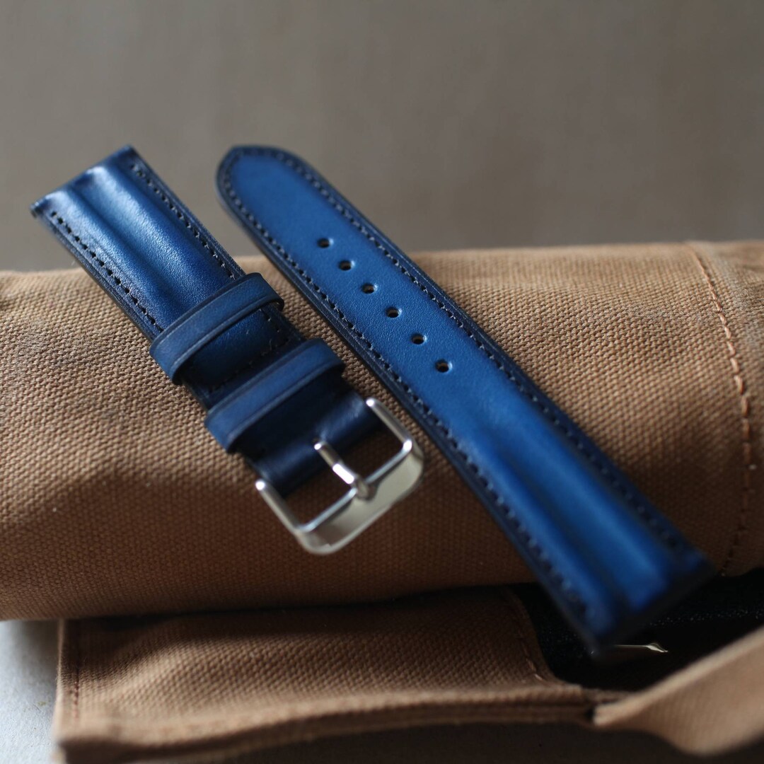 Handmade Watch Strap 18mm 20mm 22mm 24mm , Blue Custom Watches ...