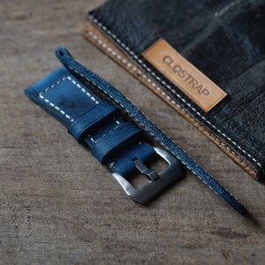Bespoke Light Blue Leather Watch Strap for Panerai, 22mm 24mm 26mm ...