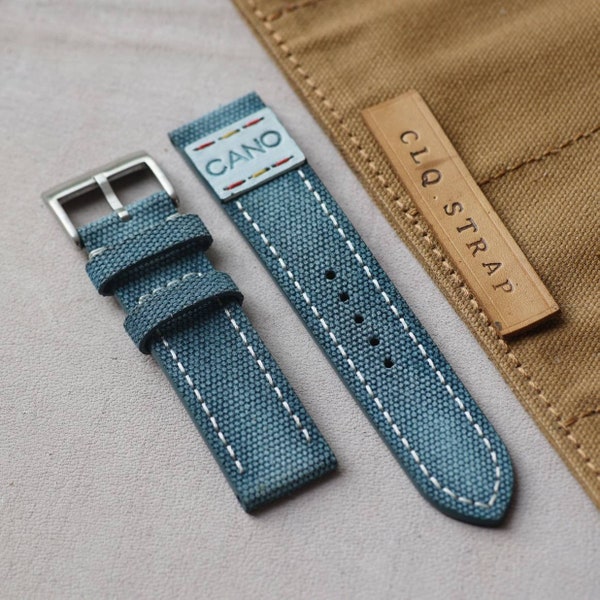 Canvas Leather Watch Strap - Etsy