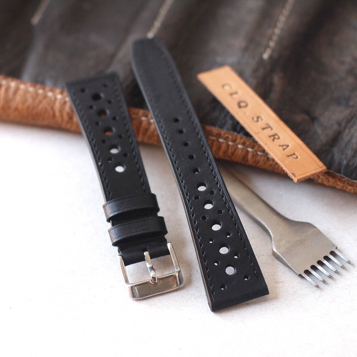 Bespoke Black Rally Watch Strap 18mm 20mm 22mm Custom - Etsy