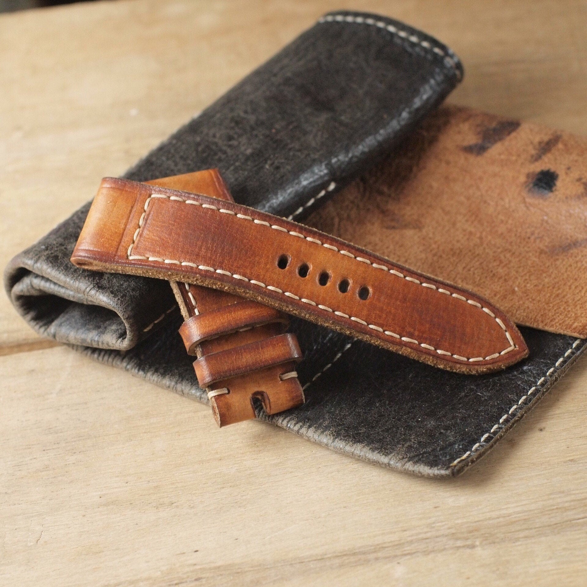 Brown Watchstrap Handmade, Italian Leather Vintage, Handcraft, Watch ...
