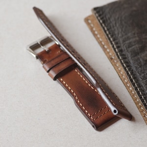 Pilot Watch Strap , 18mm , 20mm , 22mm , Handmade Leather Watchstrap ...