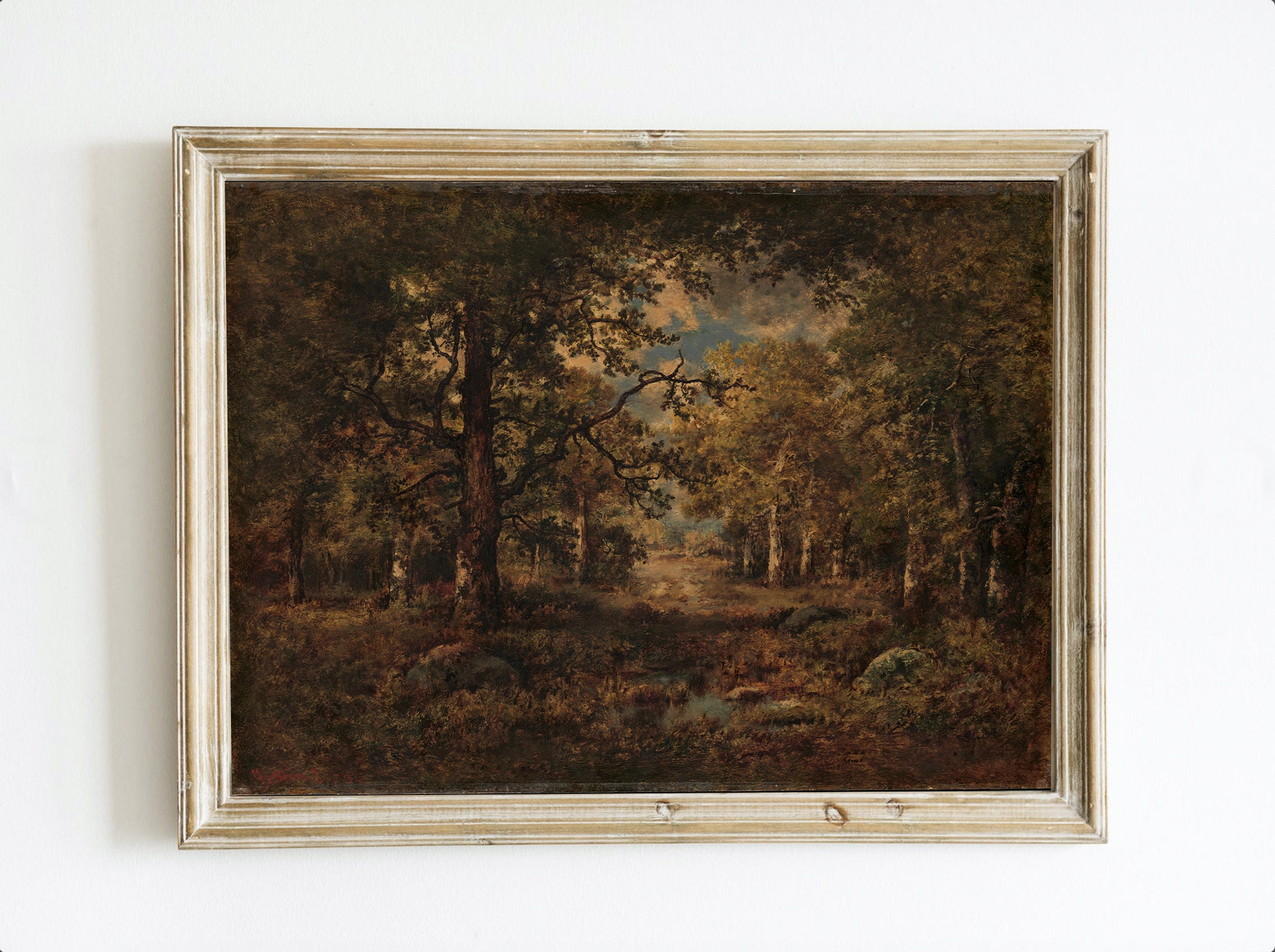 Moody Vintage Landscape Oil Painting Digital Download - Etsy UK