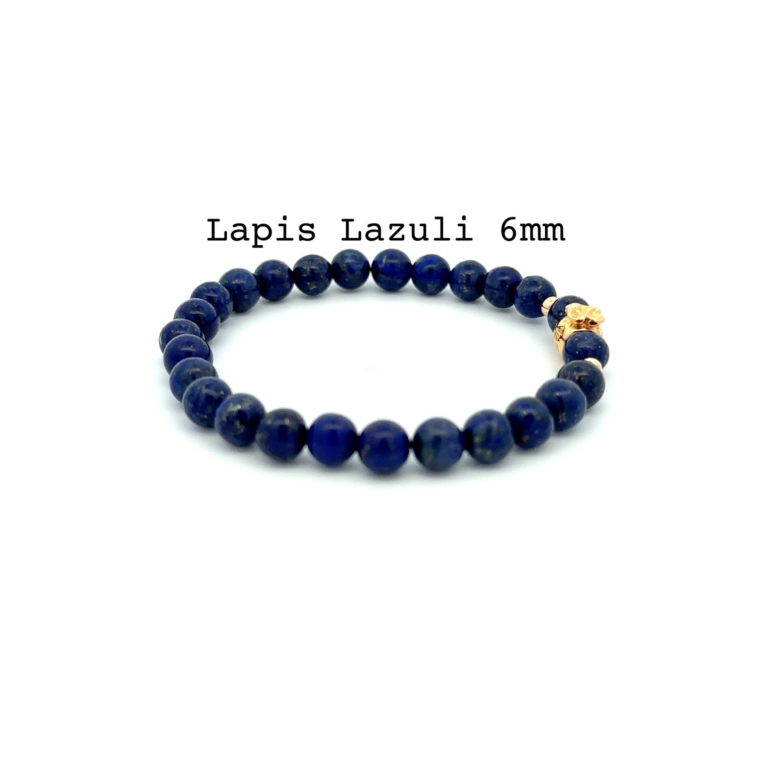 18K Solid Gold Money Bag Lucky Charm Beads Bracelet Gemstones Lapis ...