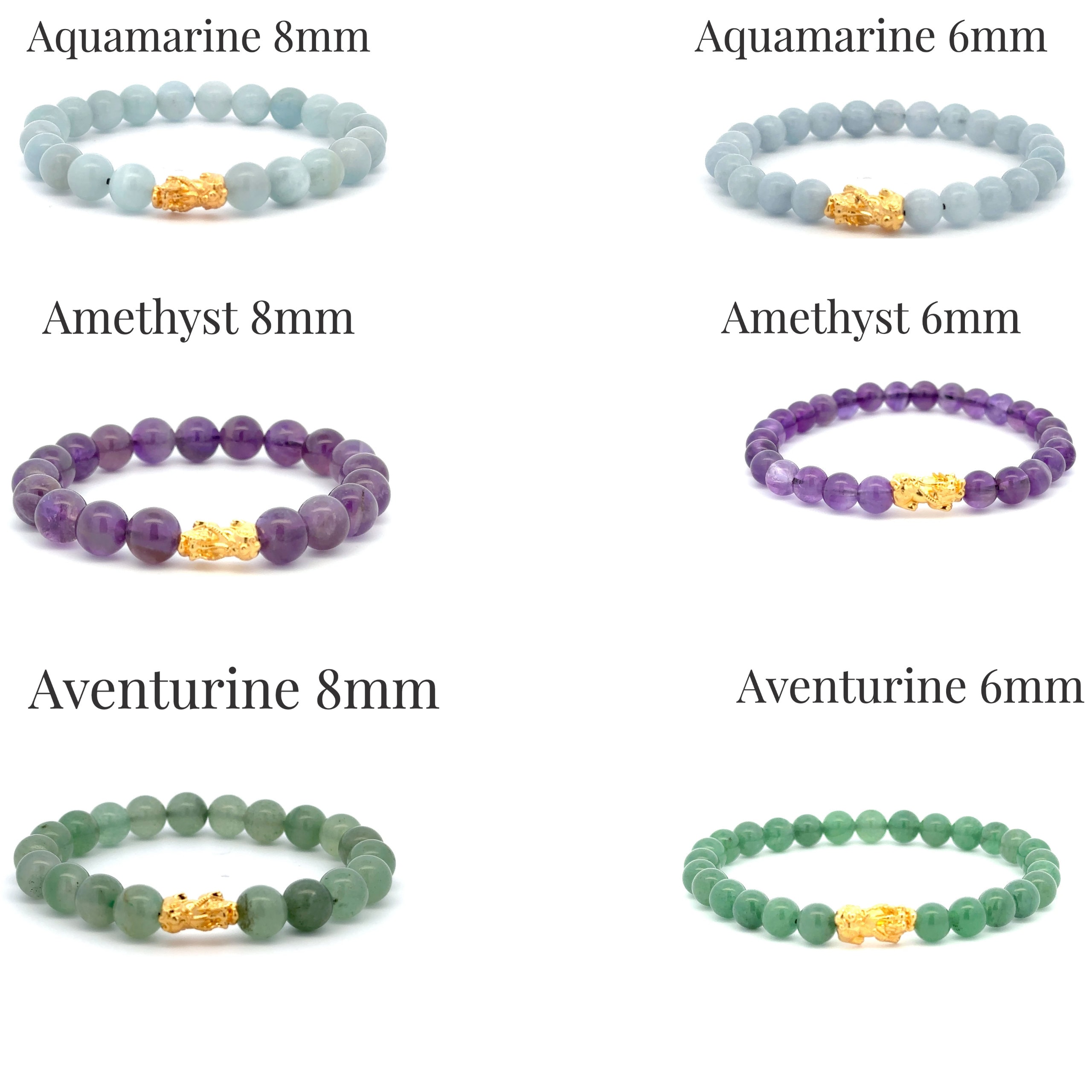 Real 18K Solid Gold Pixiu Piyao Bracelet Natural Gemstones Birthstones ...