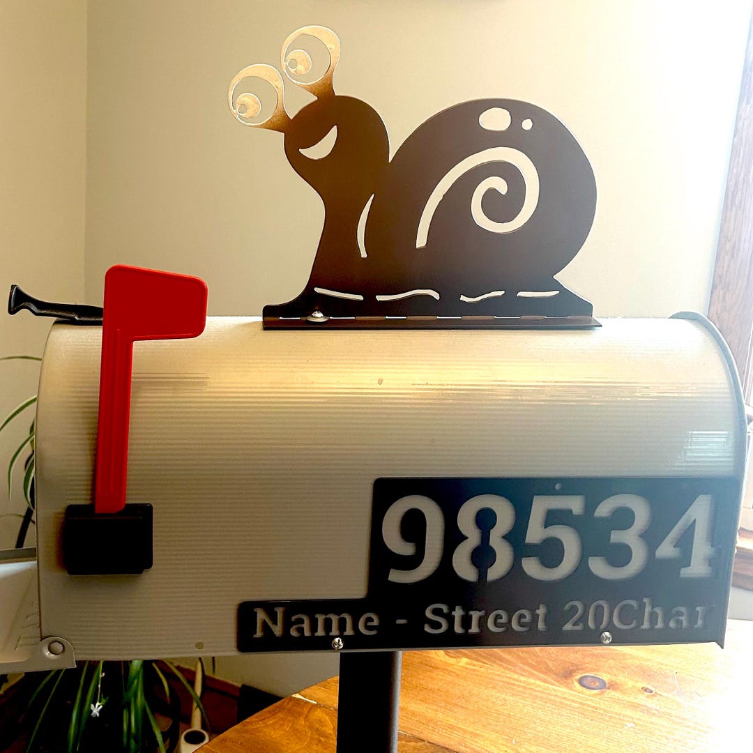 Cute Snail Metal Art Mailbox Toppers! Unique Gift, Customize Your Home ...