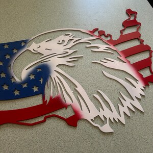 American Flag With Eagle. Show Your Pride and Your Country! 24"x17" Two ...