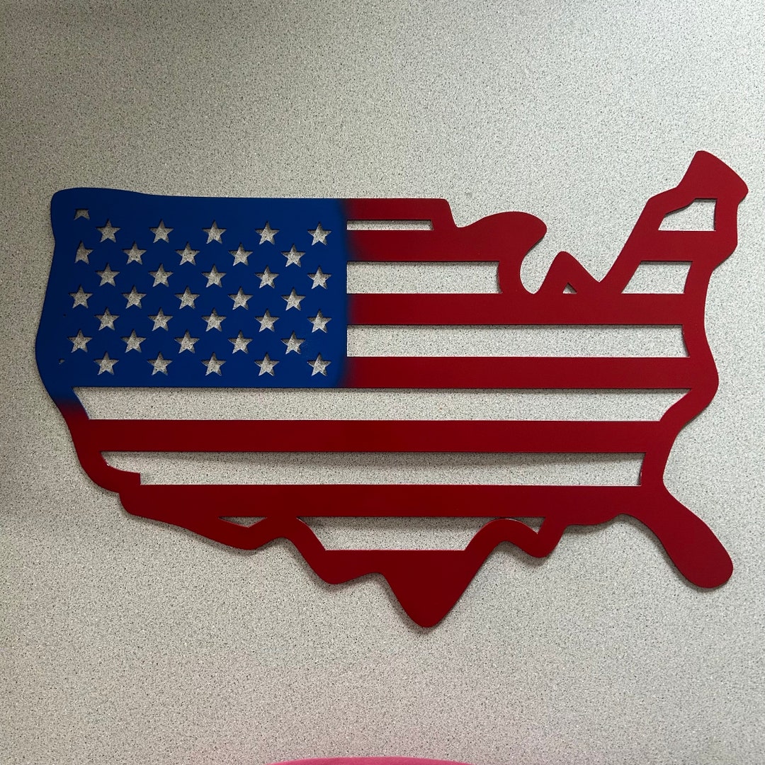American Flags Show Your Pride Within the Outline Border of the USA. 24 ...