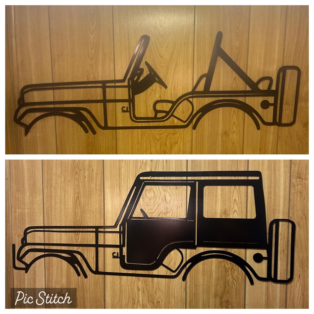 Metal Automotive Wall Art, CNC Plasma Cut, Painted Black 16 Gauge Steel ...