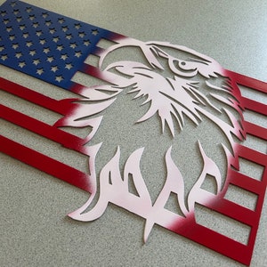 American Flag With Eagle. Show Your Pride and Your Country! 24"x17" Two ...