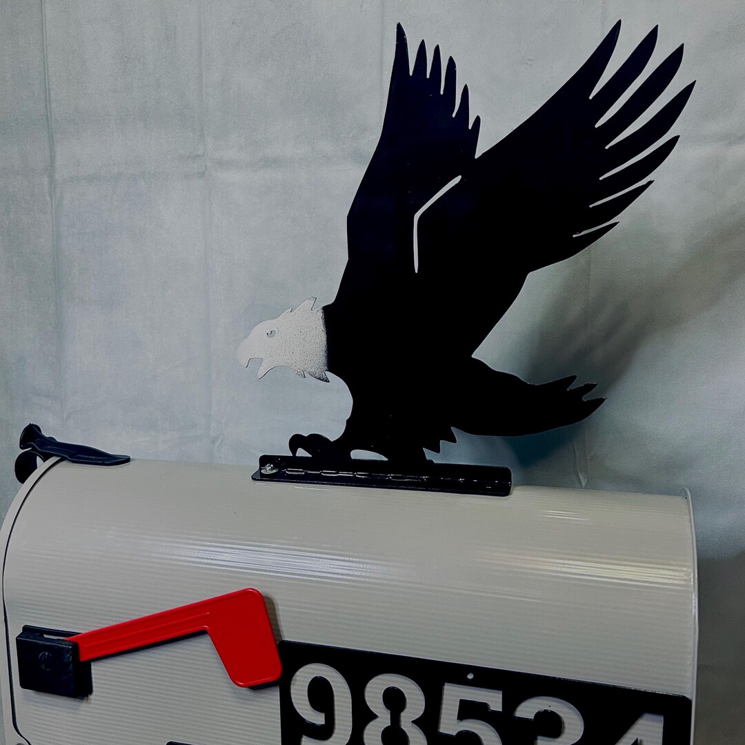 Bald Eagle Metal Art Mailbox Topper Unique Gift Customize Your Home ...