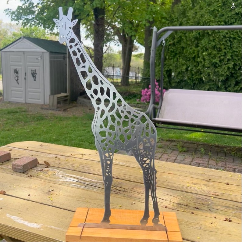 Adorable Giraffe Art - Made in Raw or Painted Steel. 23.5" Tall, 12 ...