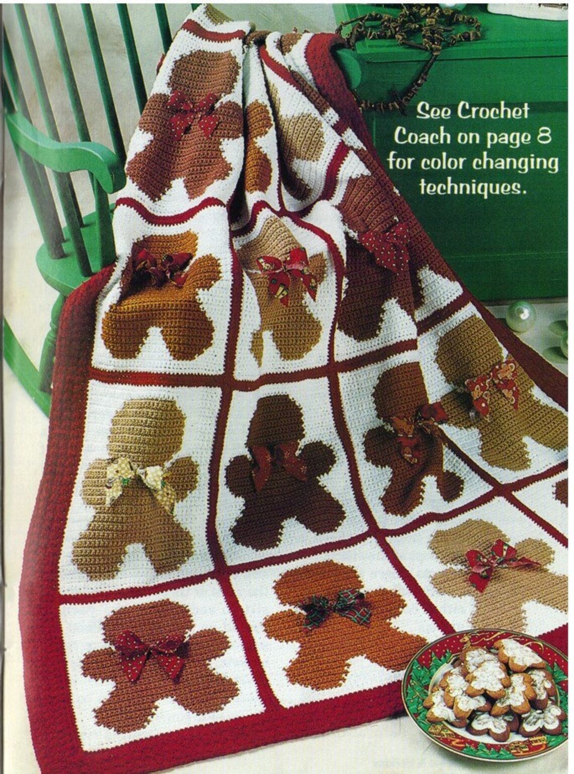 Vintage Crochet Gingerbread Man Afghan Pattern - Etsy
