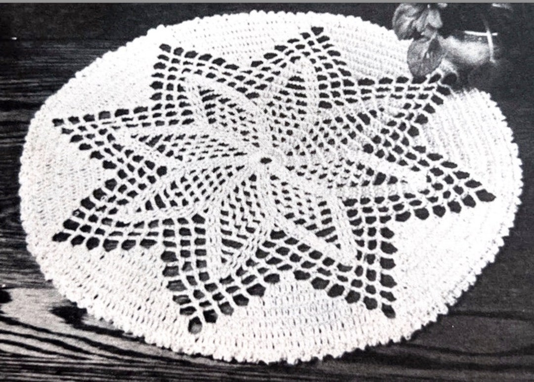Crochet Star Center Doily Pattern - Vintage - Etsy