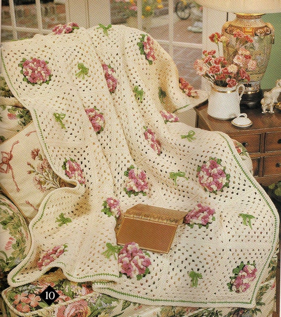 Crochet Rose Afghan Pattern | Etsy