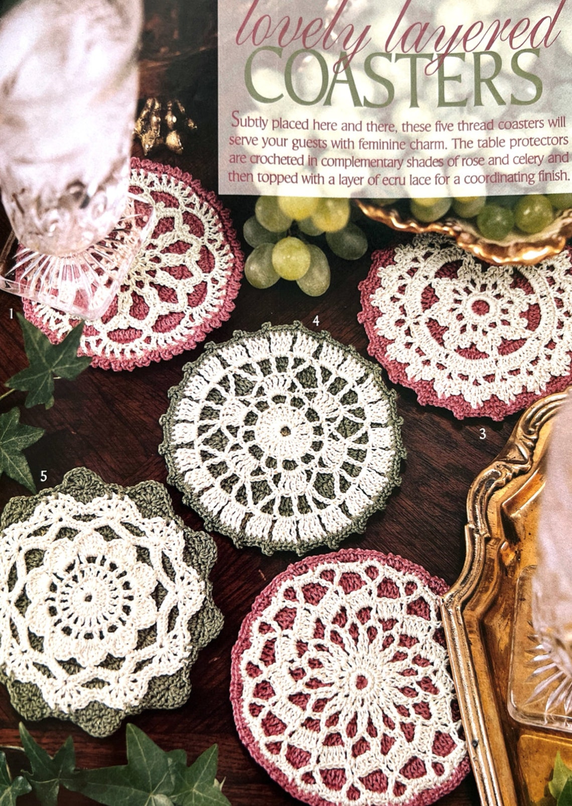 Crochet Lovely Lace Coasters Pattern - Etsy