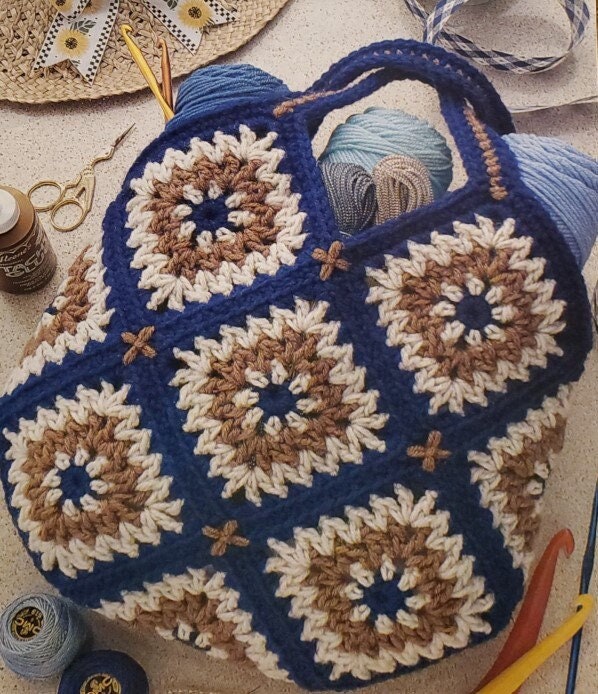 Vintage Crochet Tapestry Tote Bag Pattern - Etsy