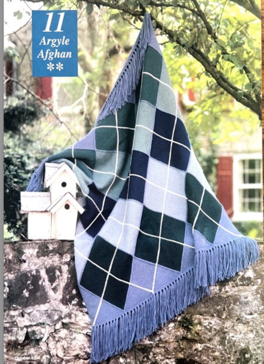 Crochet Argyle Afghan Pattern - Vintage - Etsy