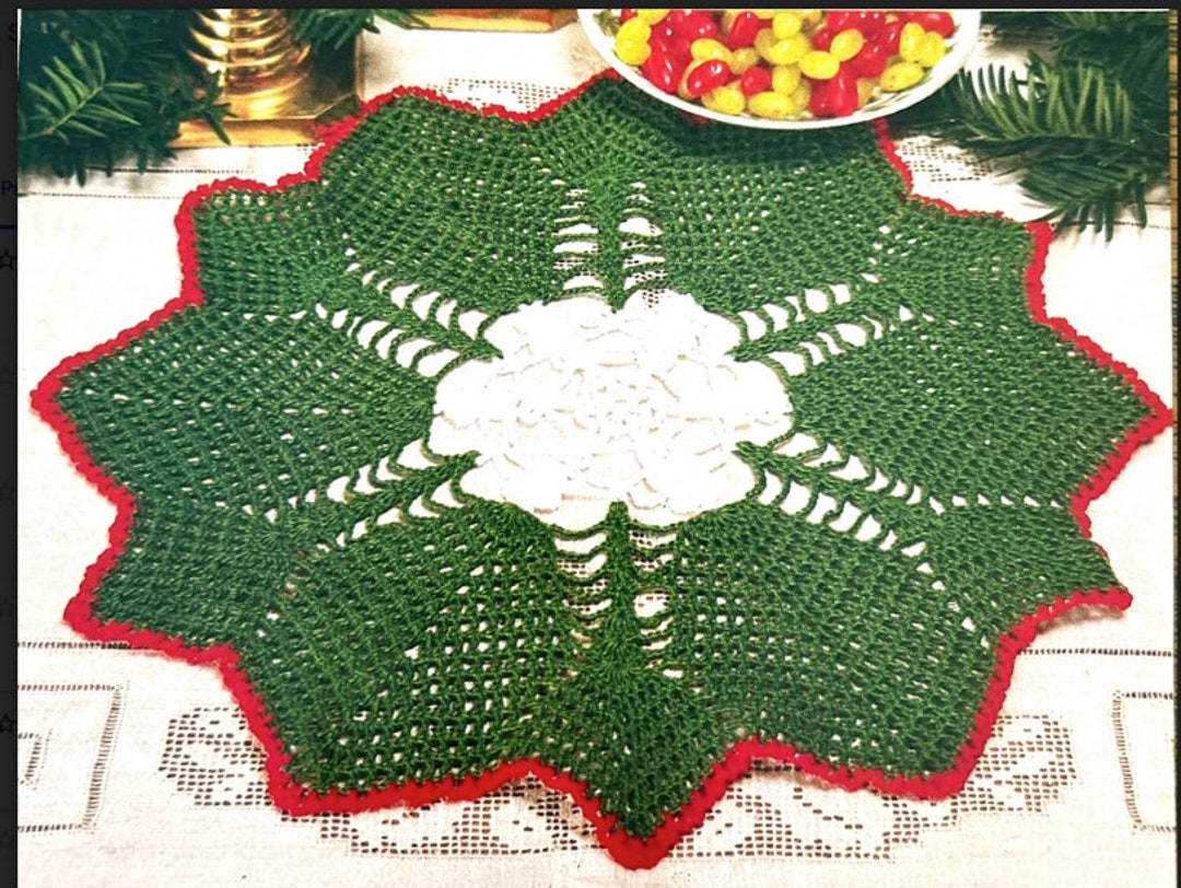 Crochet Snowflake Christmas Doily Pattern - Vintage - Etsy
