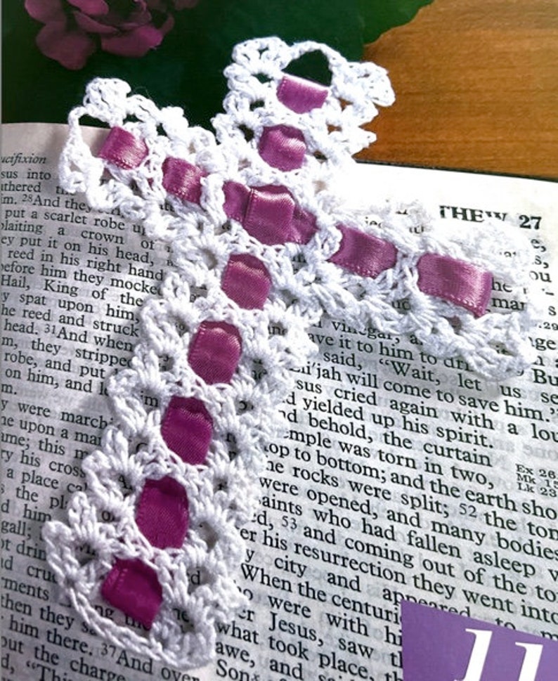 Vintage Crochet "cross Bookmark" Pattern - Etsy