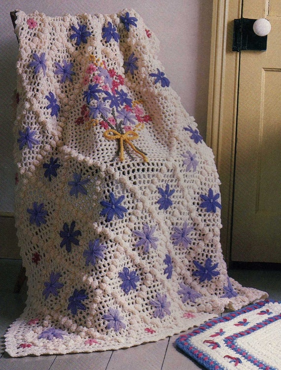 Crochet Flower Afghan Pattern - Etsy