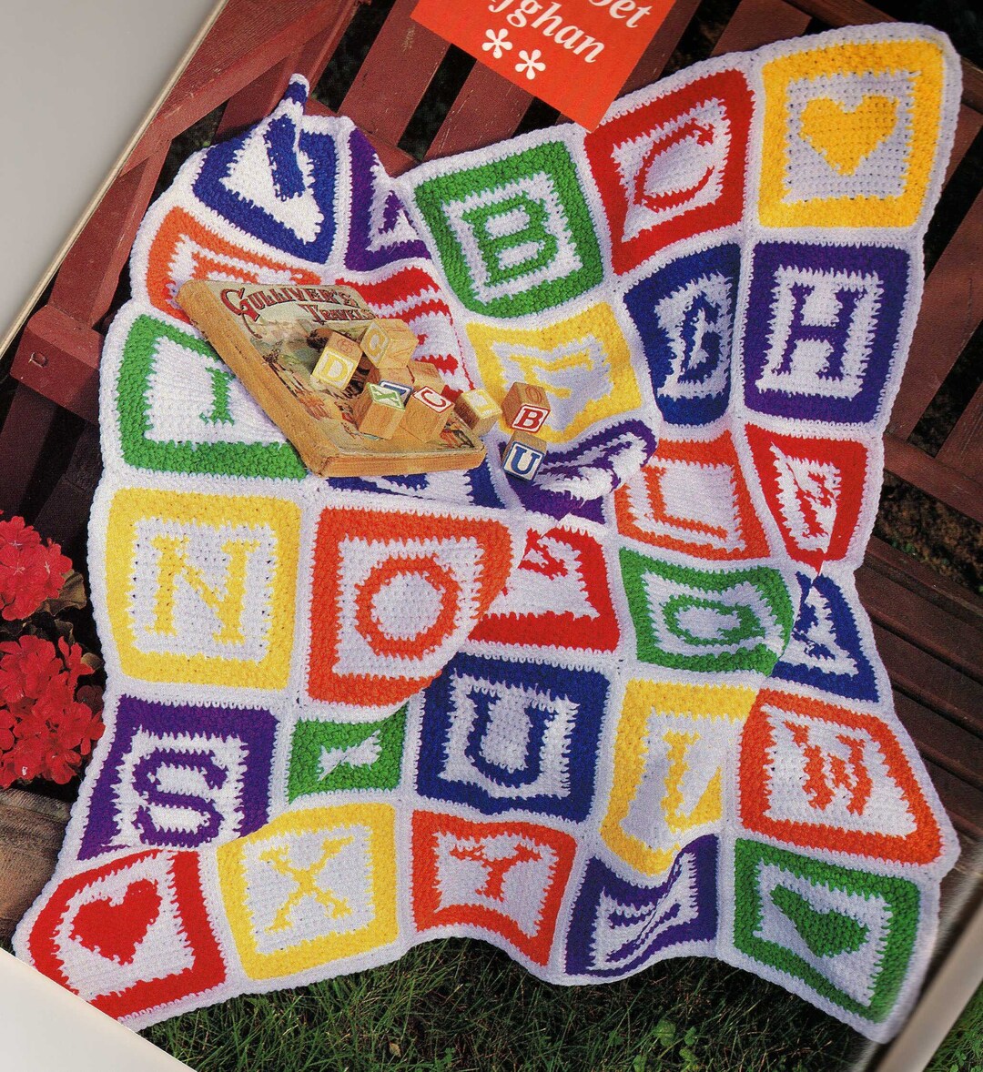 Vintage ABC Crochet Afghan Pattern - Etsy