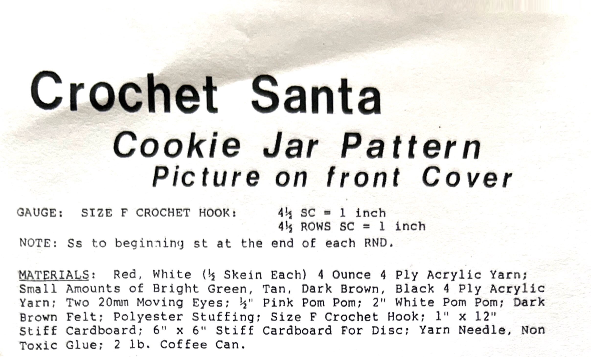 Vintage Crochet Santa Cookie Jar Pattern - Etsy