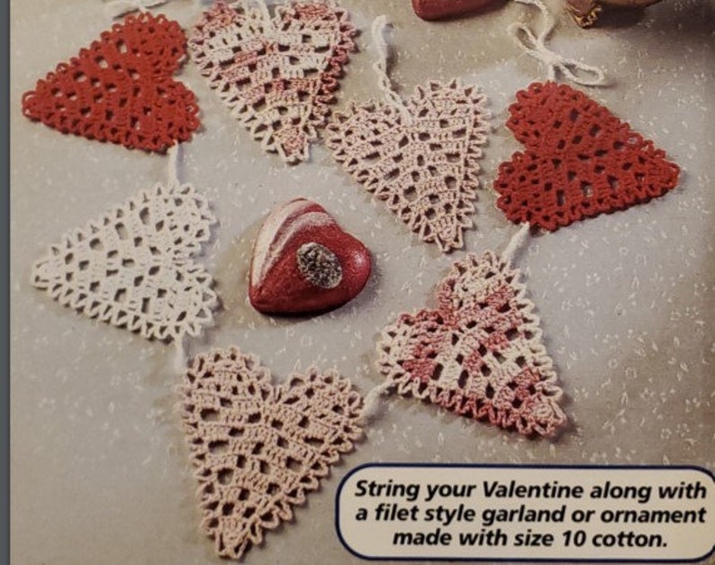 Vintage Crochet Heart Garland Pattern - Etsy