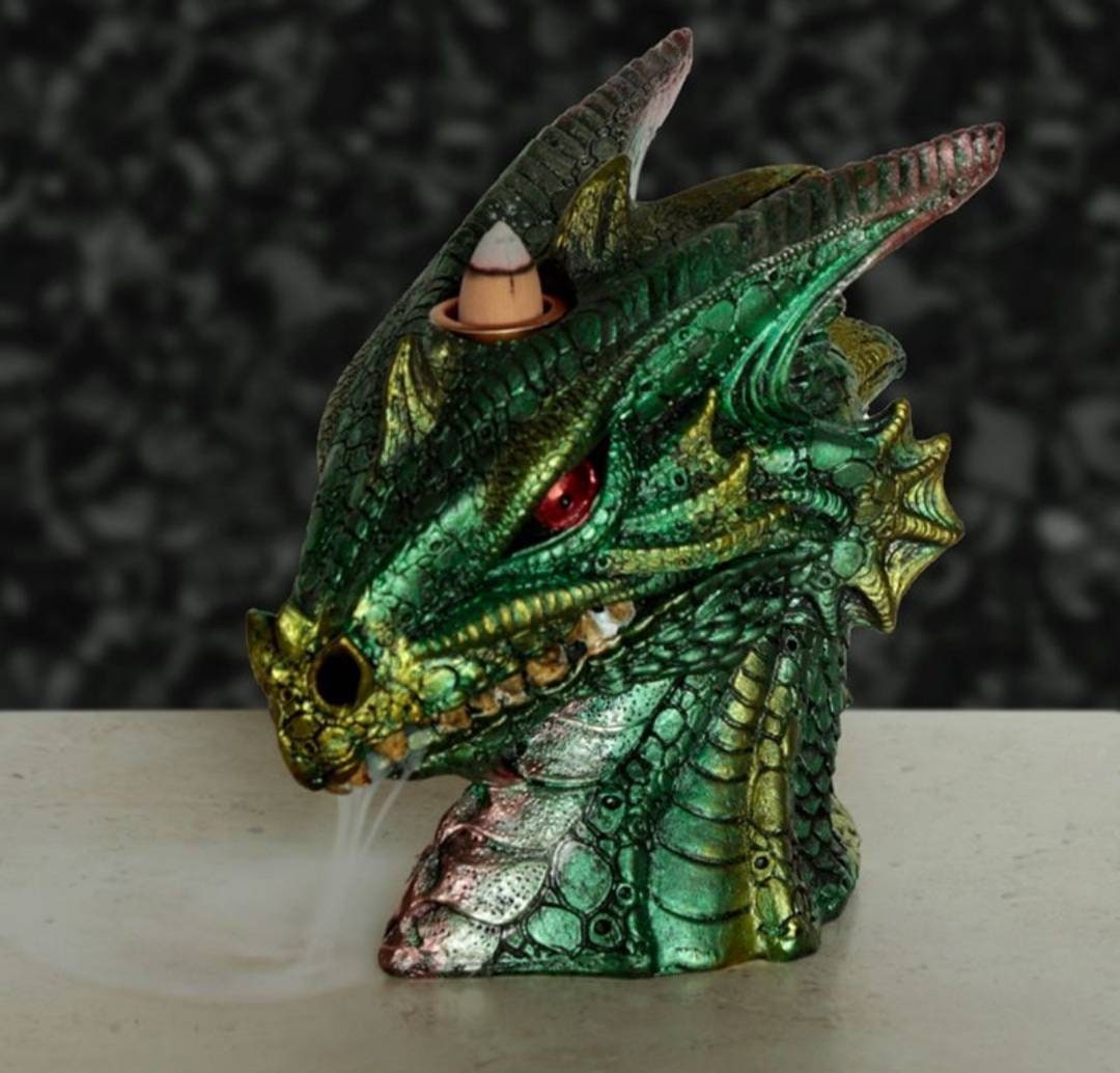 Dragon Head Backflow Incense Burner, Earth Dragon Incense Backburner ...