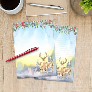 Winter Deer A5 Letter Writing Paper, Pen Pal Supplies, Stationery Lined ...
