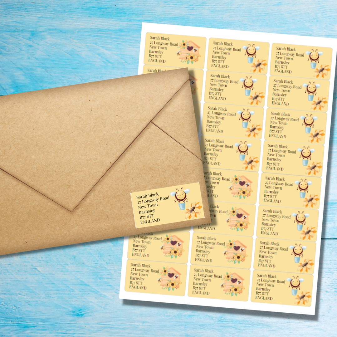 Flower Bee Self Adhesive Return Address Labels, 24 Labels per Sheet, 63 ...