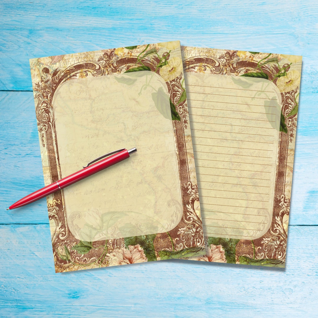Vintage Botanical A5 Letter Writing Paper, Penpal Supplies, Stationery ...