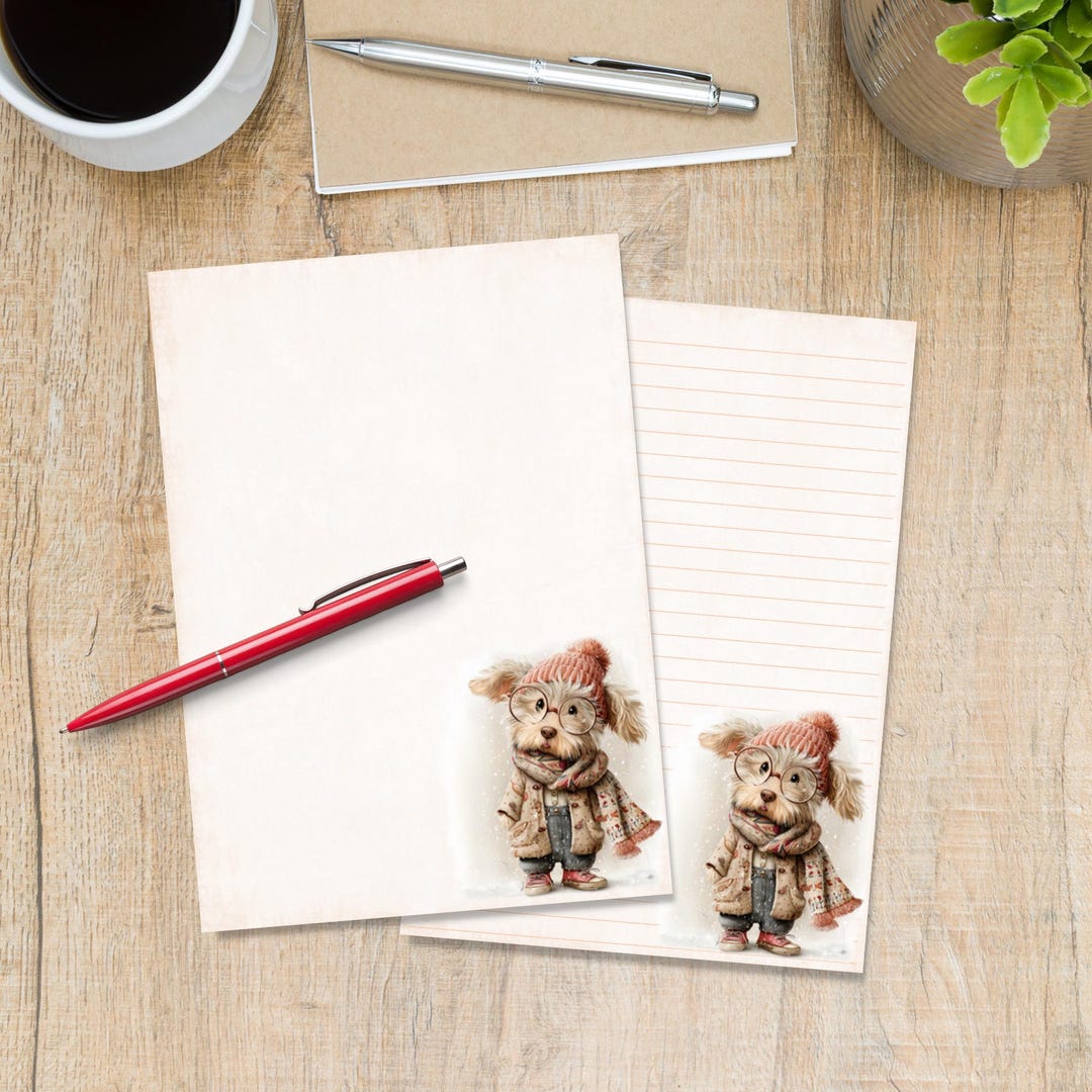 Whimsy Dog Writing Paper, A5 Letter Stationery Sheets, Pen Pal Supplies ...