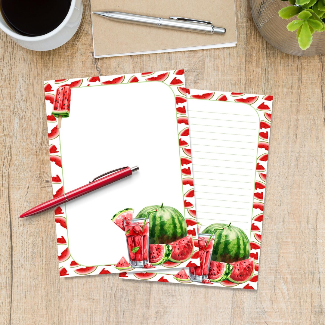 Watermelon Crazy A5 Letter Writing Paper, Pen Pal Stationery Supplies ...