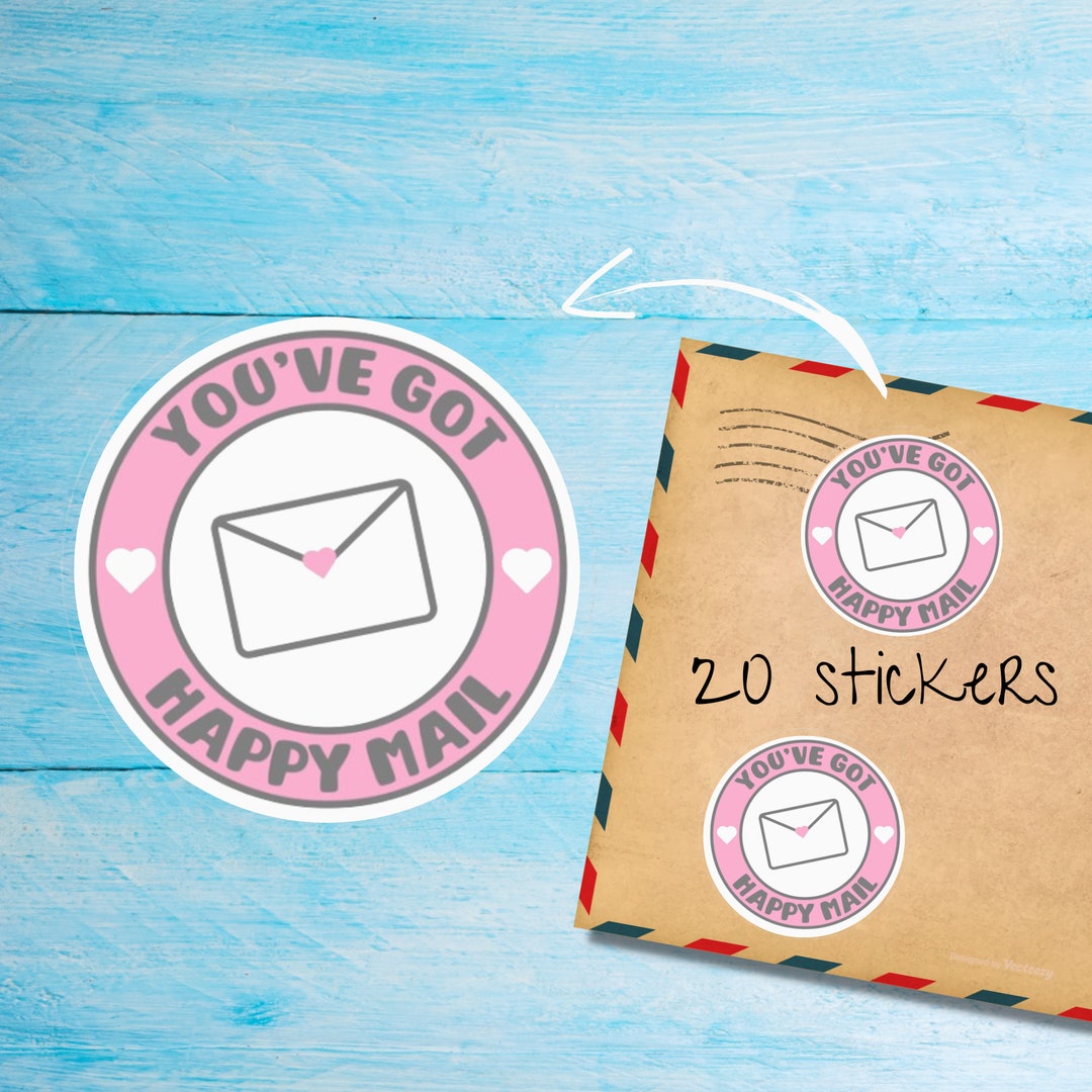 Youve Got Happy Mail Stickers Pack, Cute Individually Cut Round Matte ...