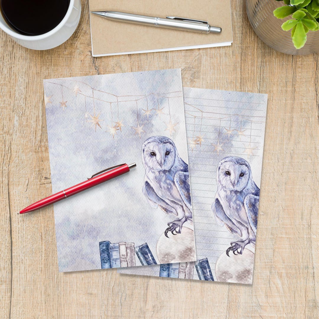 Magical Owl A5 Letter Writing Paper, Penpal Stationery Supplies Lined ...