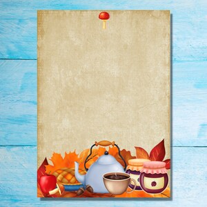 Autumn Tea A5 Letter Writing Paper, Pen Pal Supplies, Stationery Lined ...