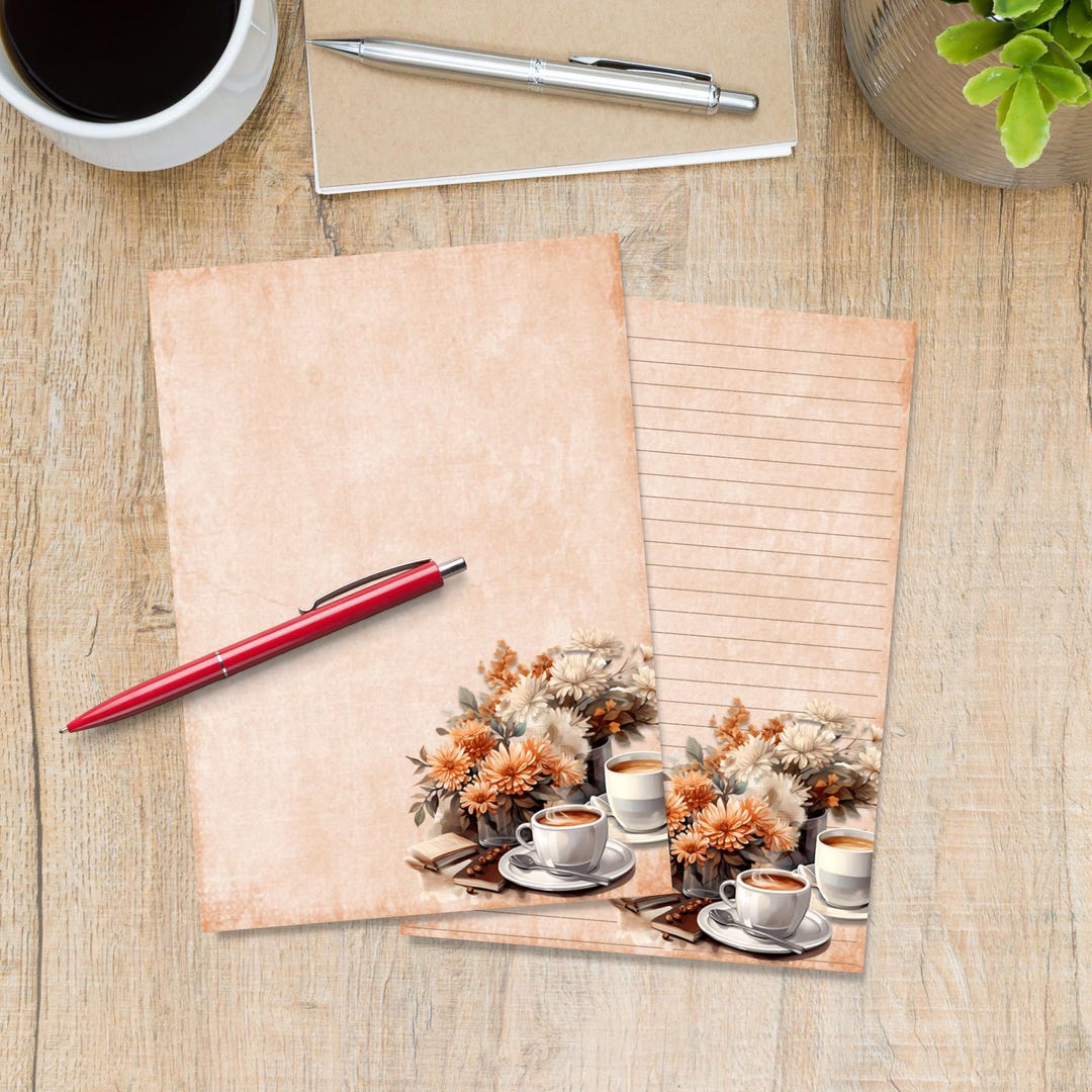 Morning Coffee A5 Letter Writing Paper, Pen Pal Supplies, Stationery ...