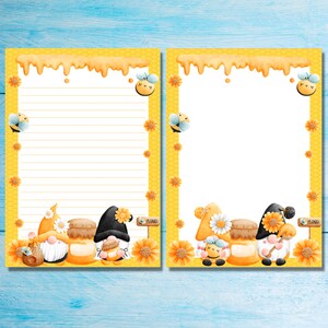 Honey Bee Gnome A5 Letter Writing Paper, Penpal Supplies, Cute Kawaii ...