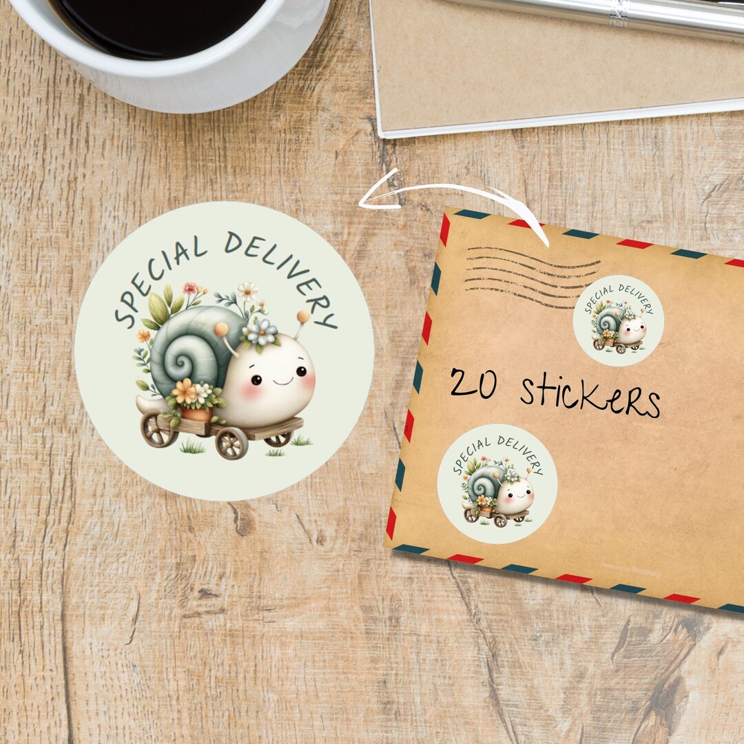 Wheely Snail Stickers Pack, Cute Individually Cut Round Matte Happy ...