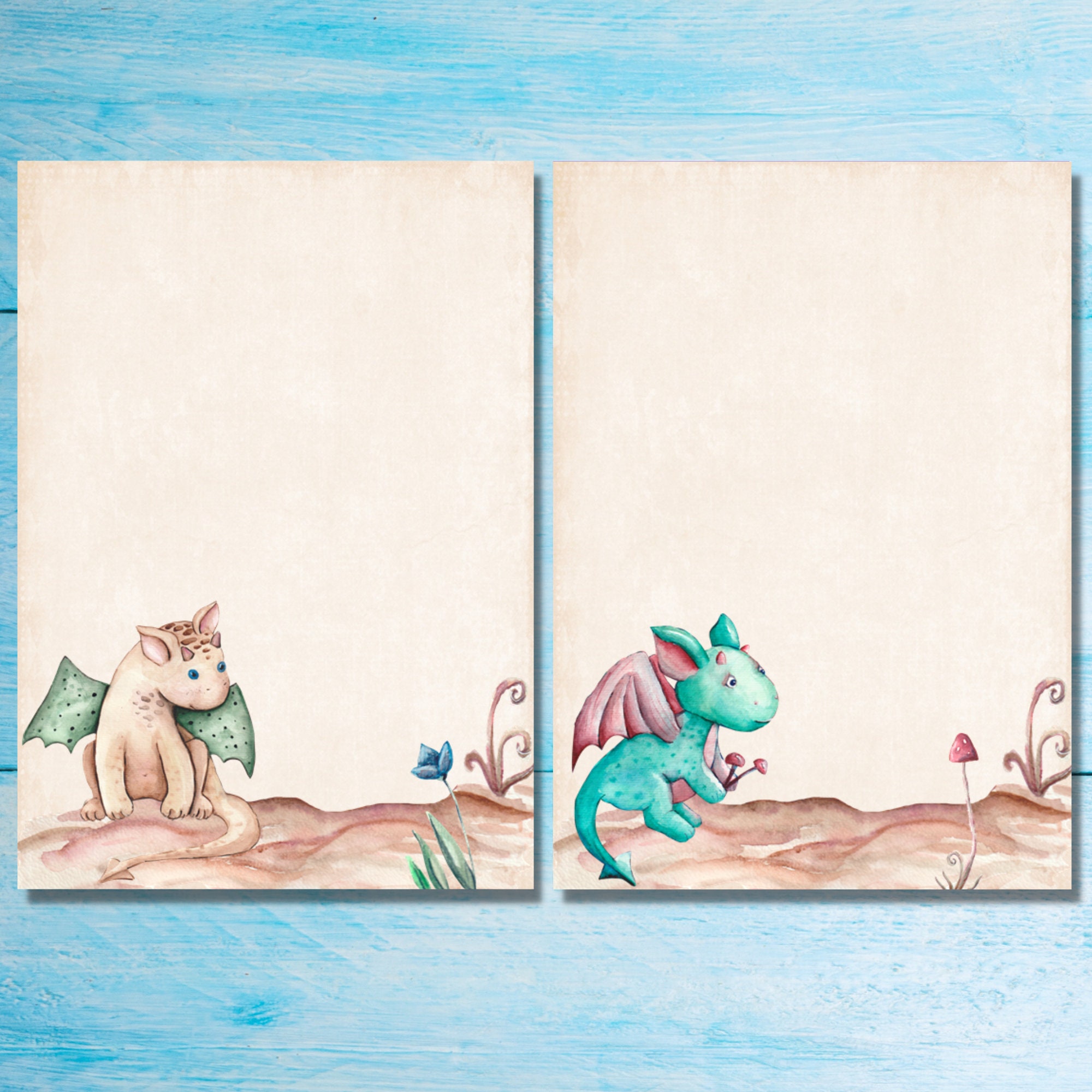 Dragons A5 Letter Writing Paper, Pen Pal Supplies, Stationery Lined or ...
