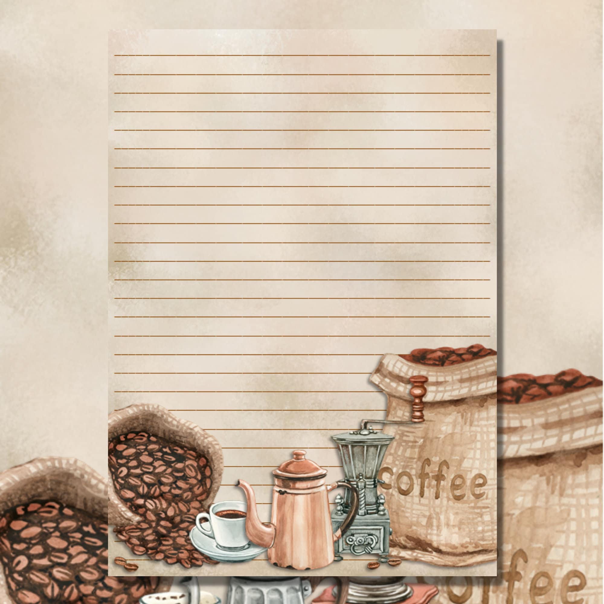 Vintage Coffee A5 Letter Writing Paper, Penpal Stationery Supplies ...